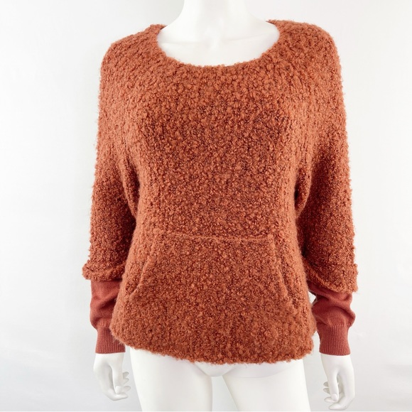 Sundance | Sweaters | Sundance Brown Boucle Knit Sweater With Kangaroo ...